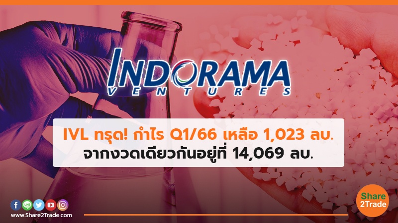 IVL ทรุด! กำไรQ1/66 เหลือ 1,023 ลบ. จากงวดเดียวกันอยู่ที่ 14,069 ลบ. | Share2Trade